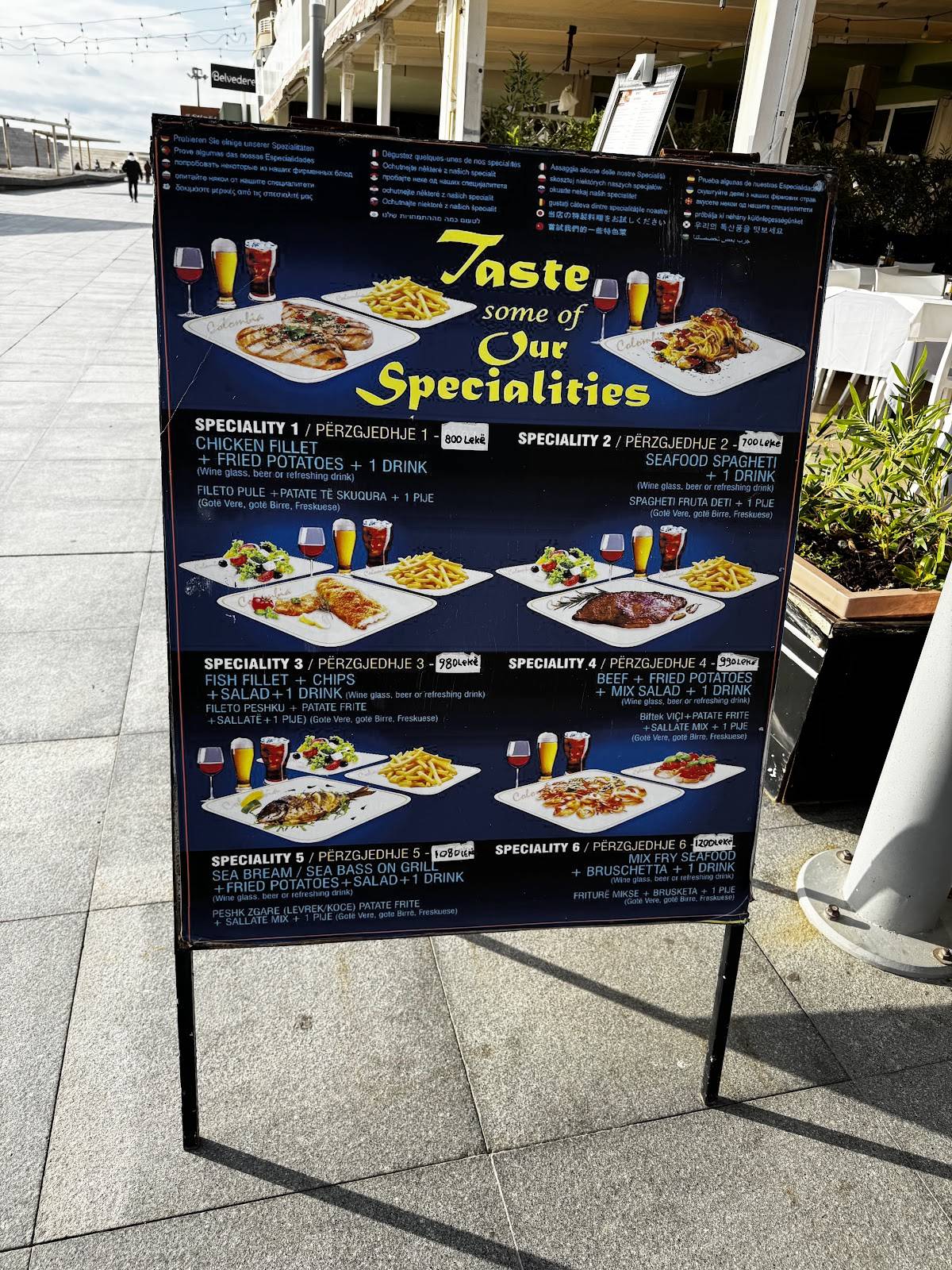 Menu at Colombia Restaurant, Durrës, L1