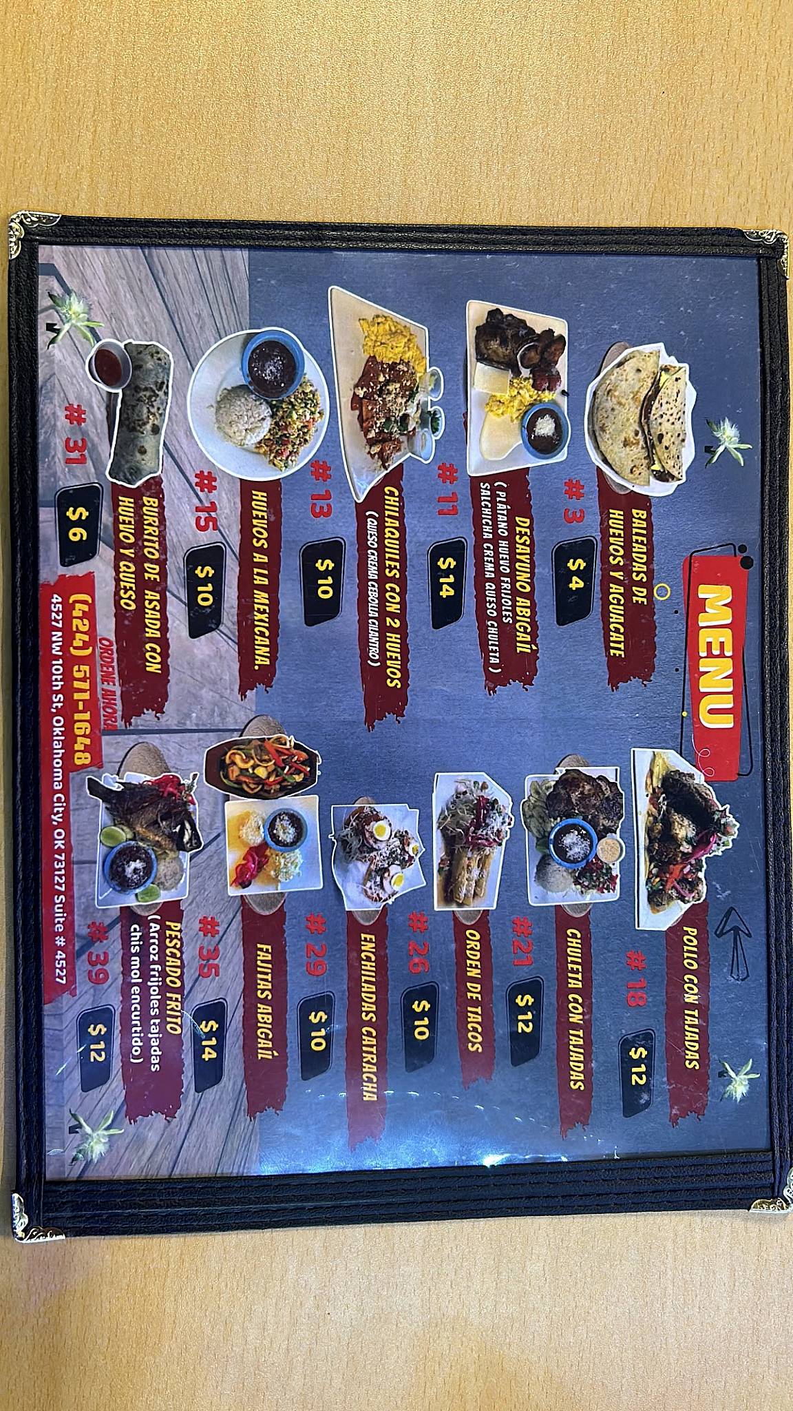 Carta del restaurante Comida Catracha, Comida Hondurena (Tacos y ...