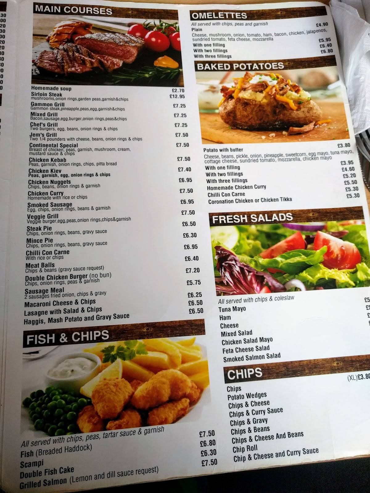 Menu at Continental Cafe, Dalkeith