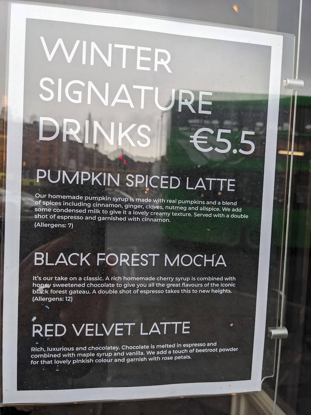 Menu at Copper + Straw Speciality Coffee cafe, Dublin, 1 Arran Quay