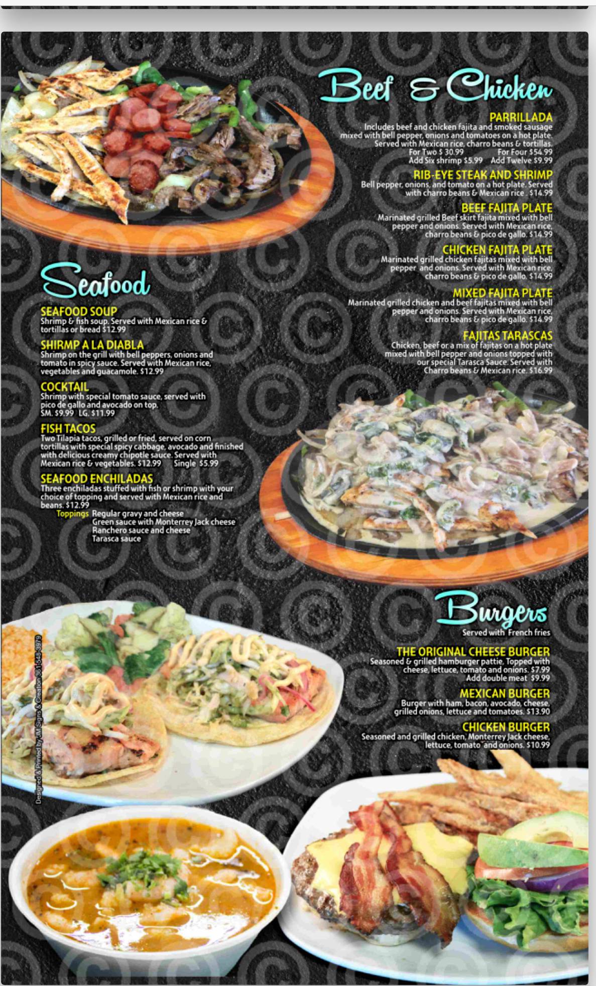 Menu at Cancun Mexican Restaurant, Corpus Christi, Yorktown Blvd #205