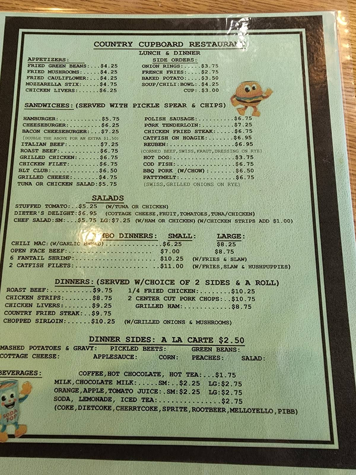 Menu at Country Cupboard restaurant, Carterville