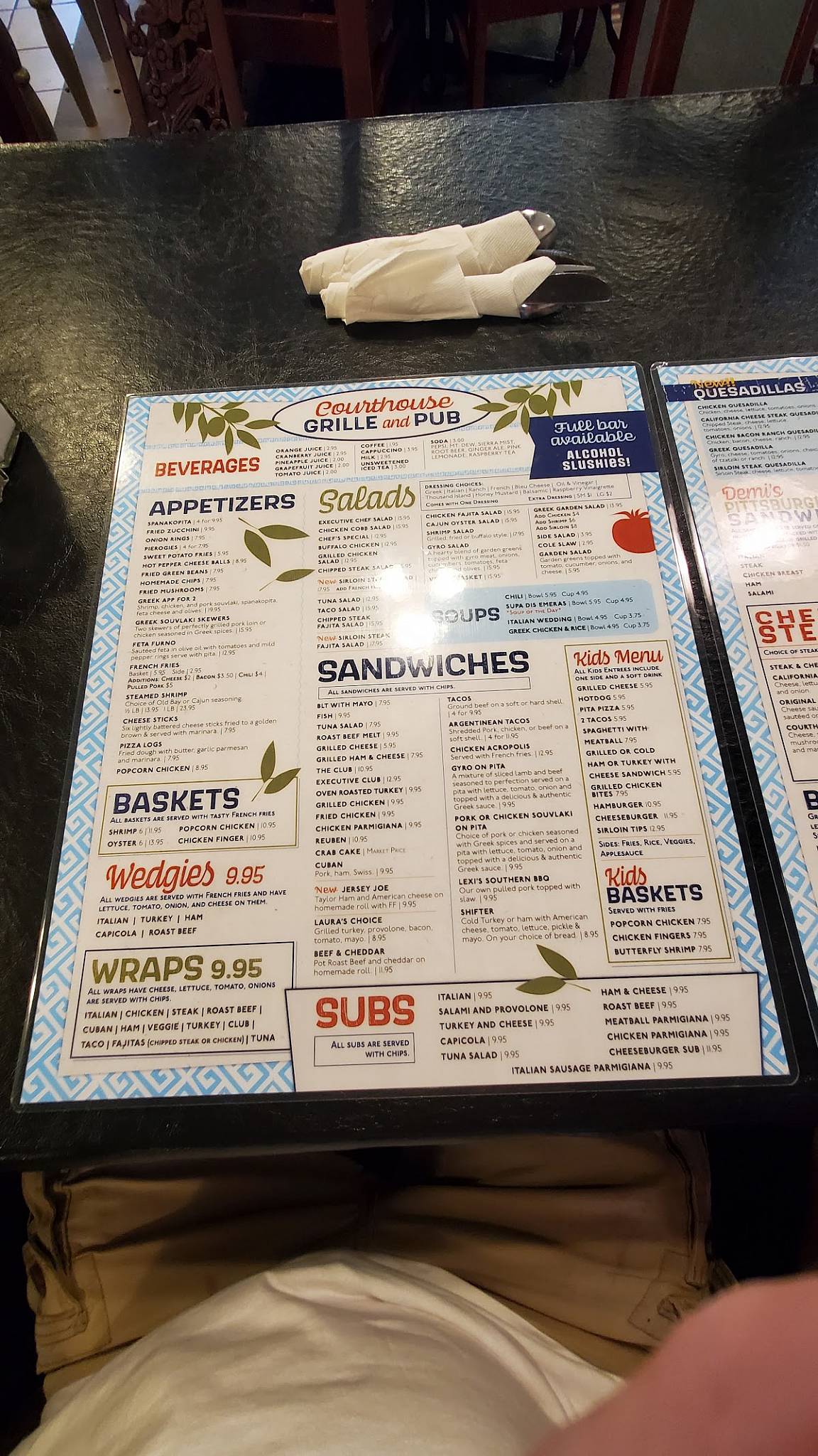 Menu at Courthouse Grille & Pub, Brookville
