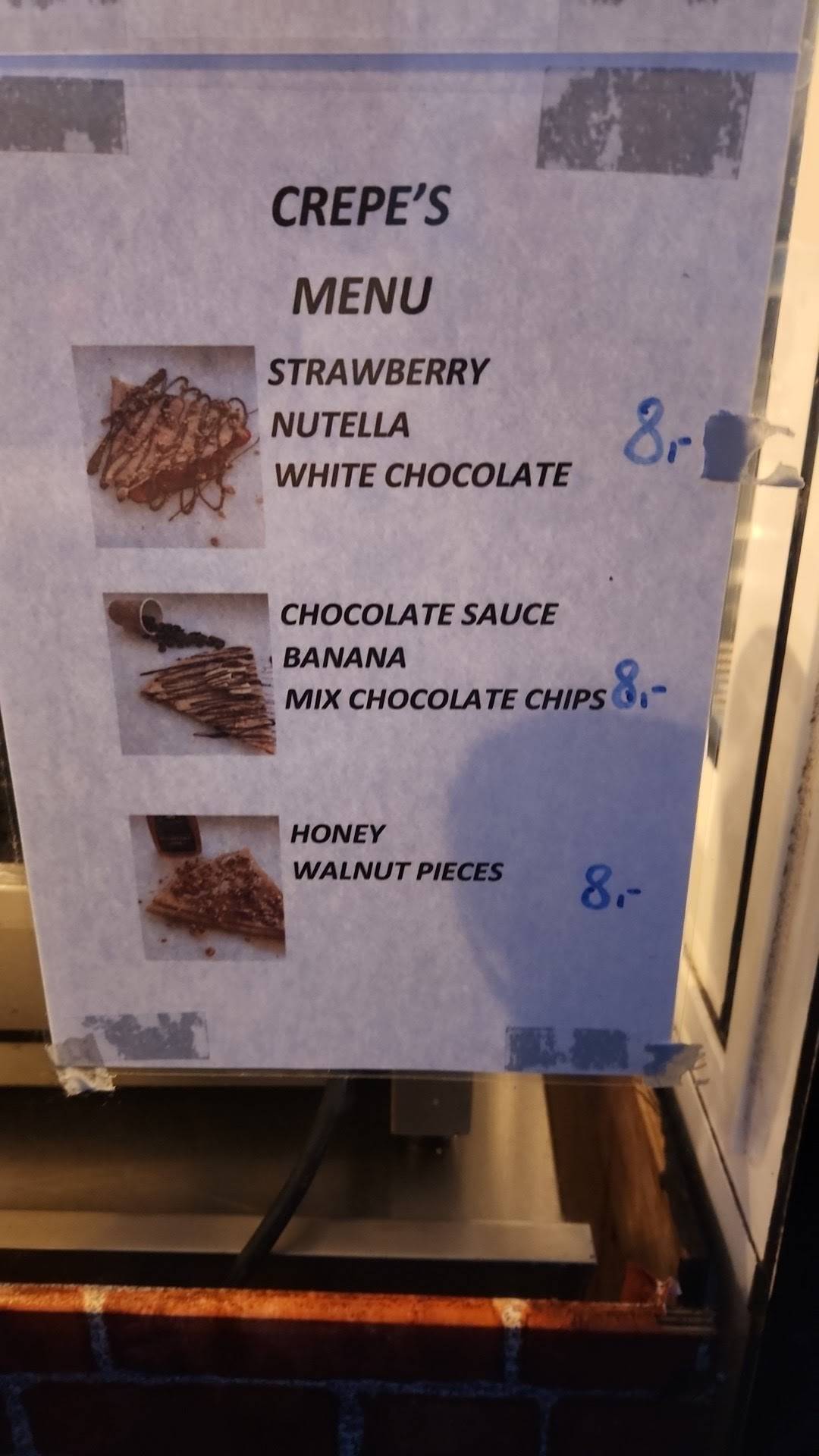 Menu at Crepe & Softice, London
