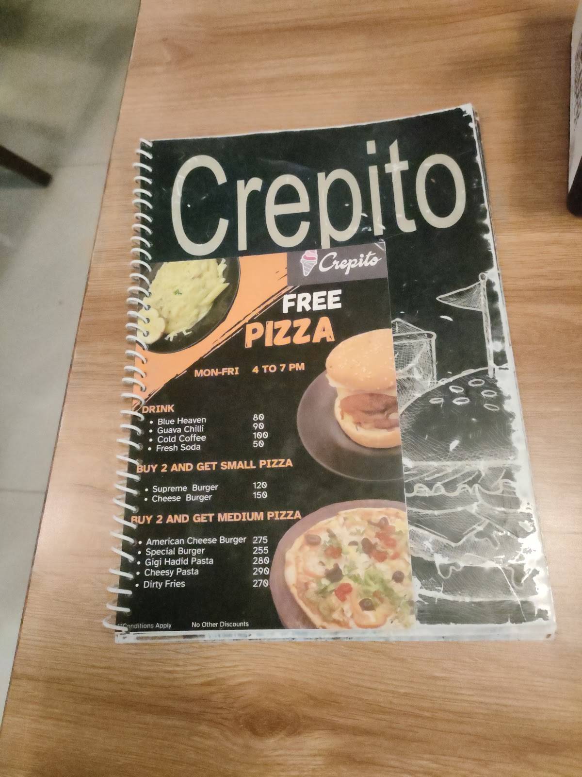 Menu at Crepito, Bengaluru