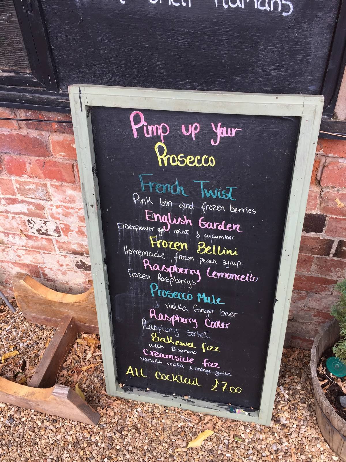 Menu at Crick Wharf restaurant, Crick