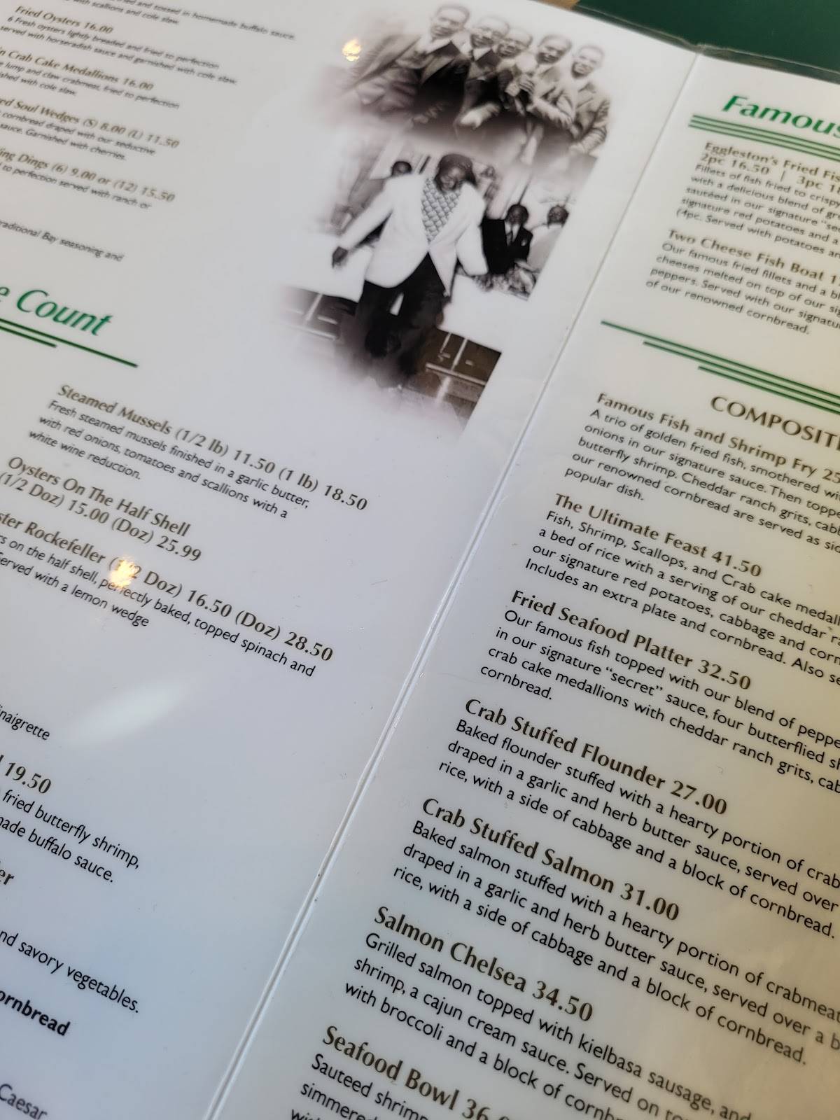 Menu at Croaker's Spot Richmond restaurant, Richmond, Hull St