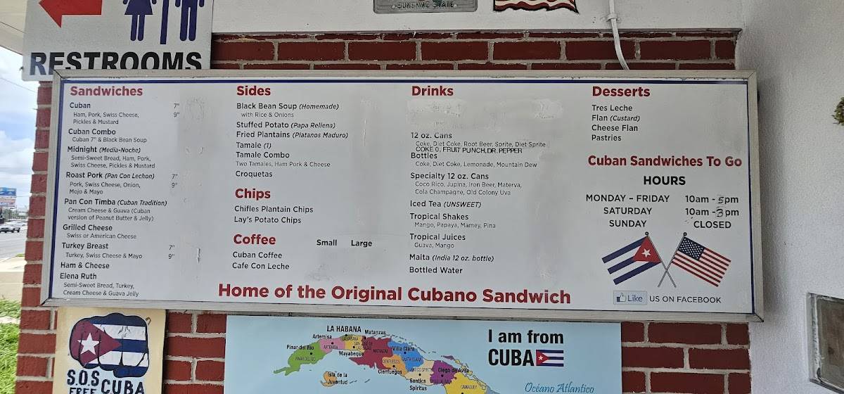 Menu at Cuban Sandwiches To Go desserts, Orlando