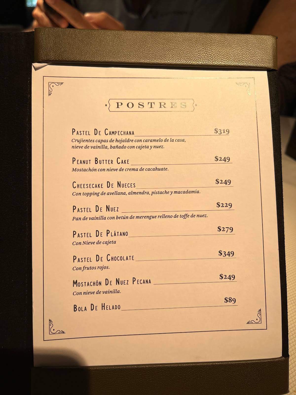 Carta del restaurante Cuerno Calzada, San Pedro Garza García