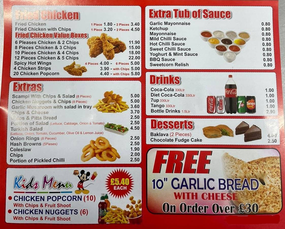 Menu at Culcheth Charcoal Grill, Warrington