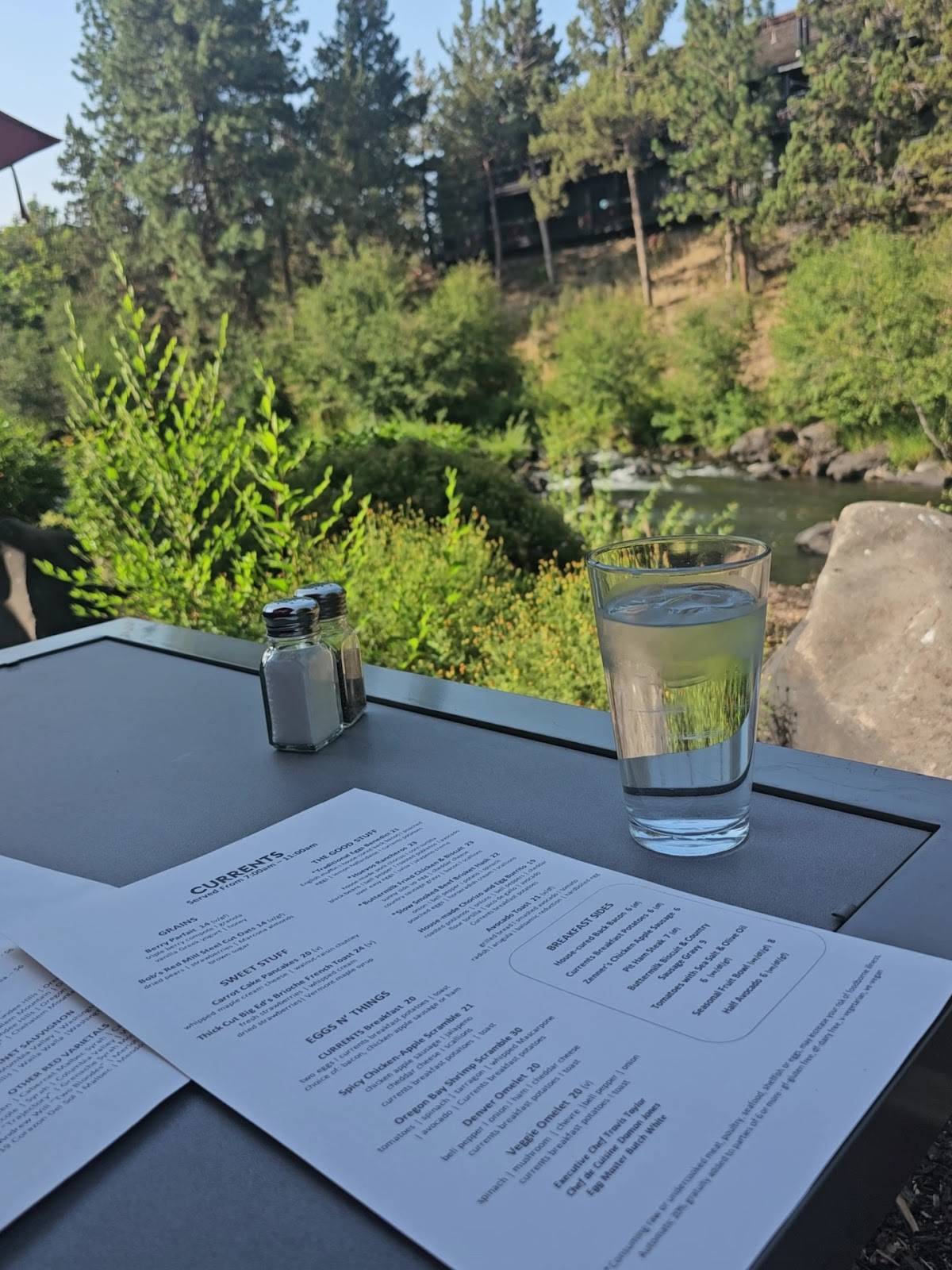 Menu at Currents at the Riverhouse steakhouse, Bend