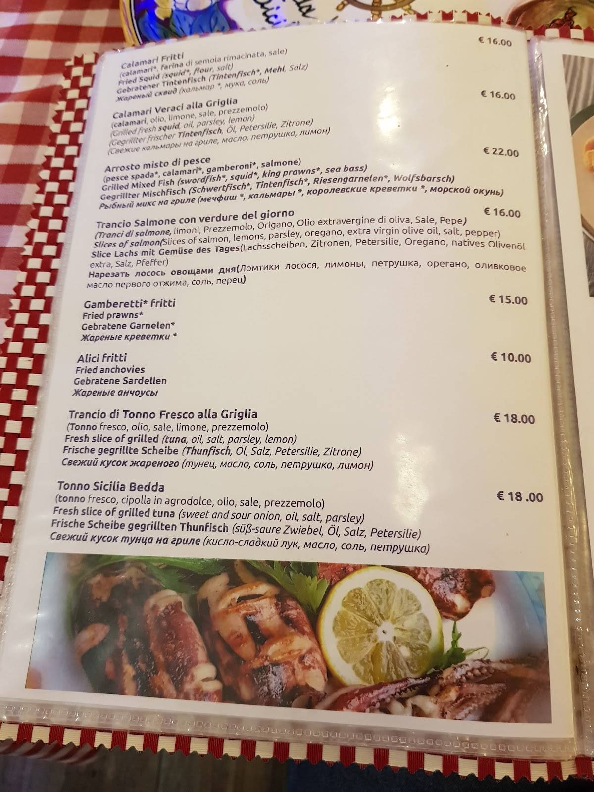 Menu da Trattoria da lino sicilia bedda ristorante, Giardini Naxos