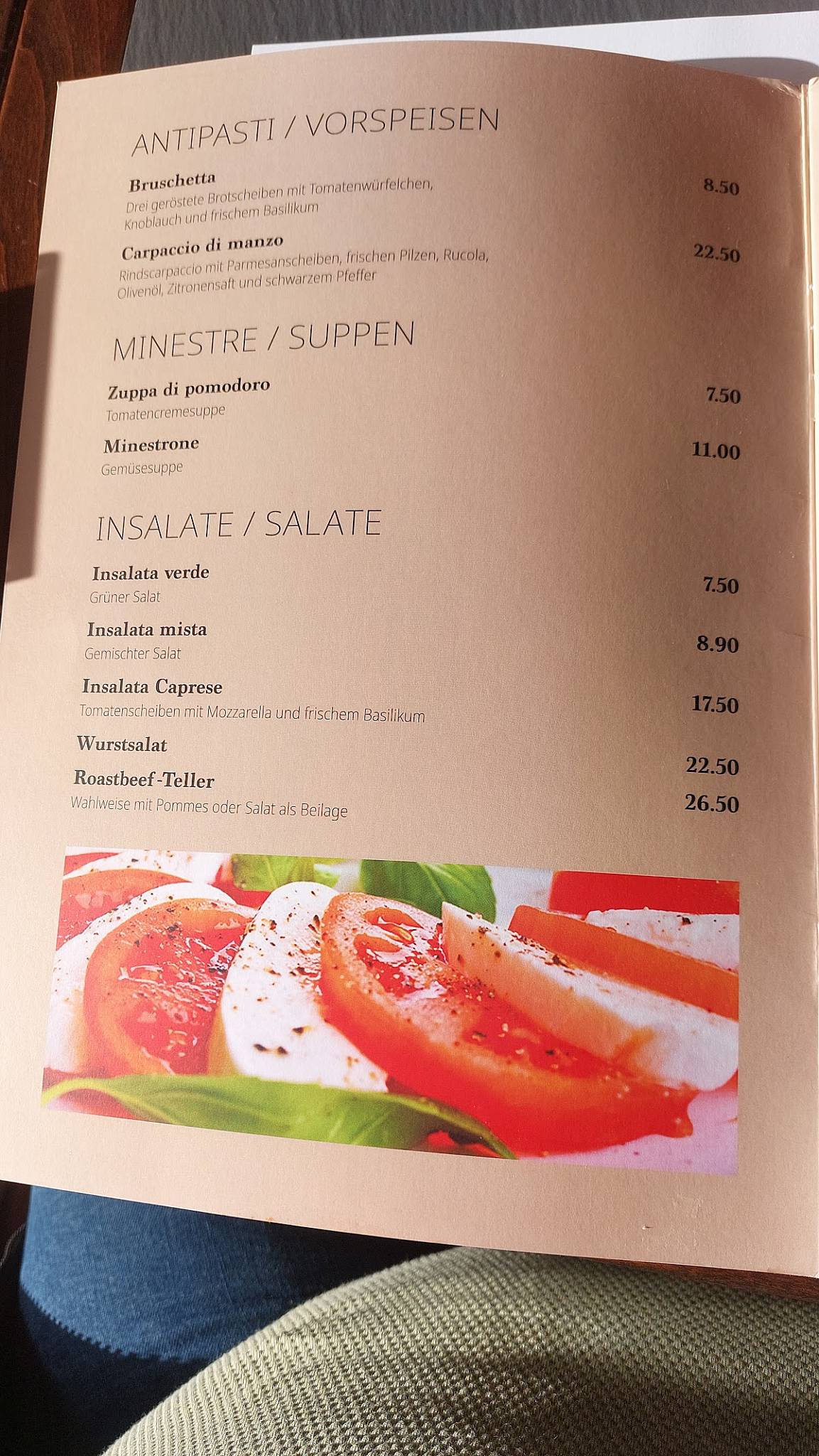 Carta de Da Toni Ristorante Pizzeria, Nidau