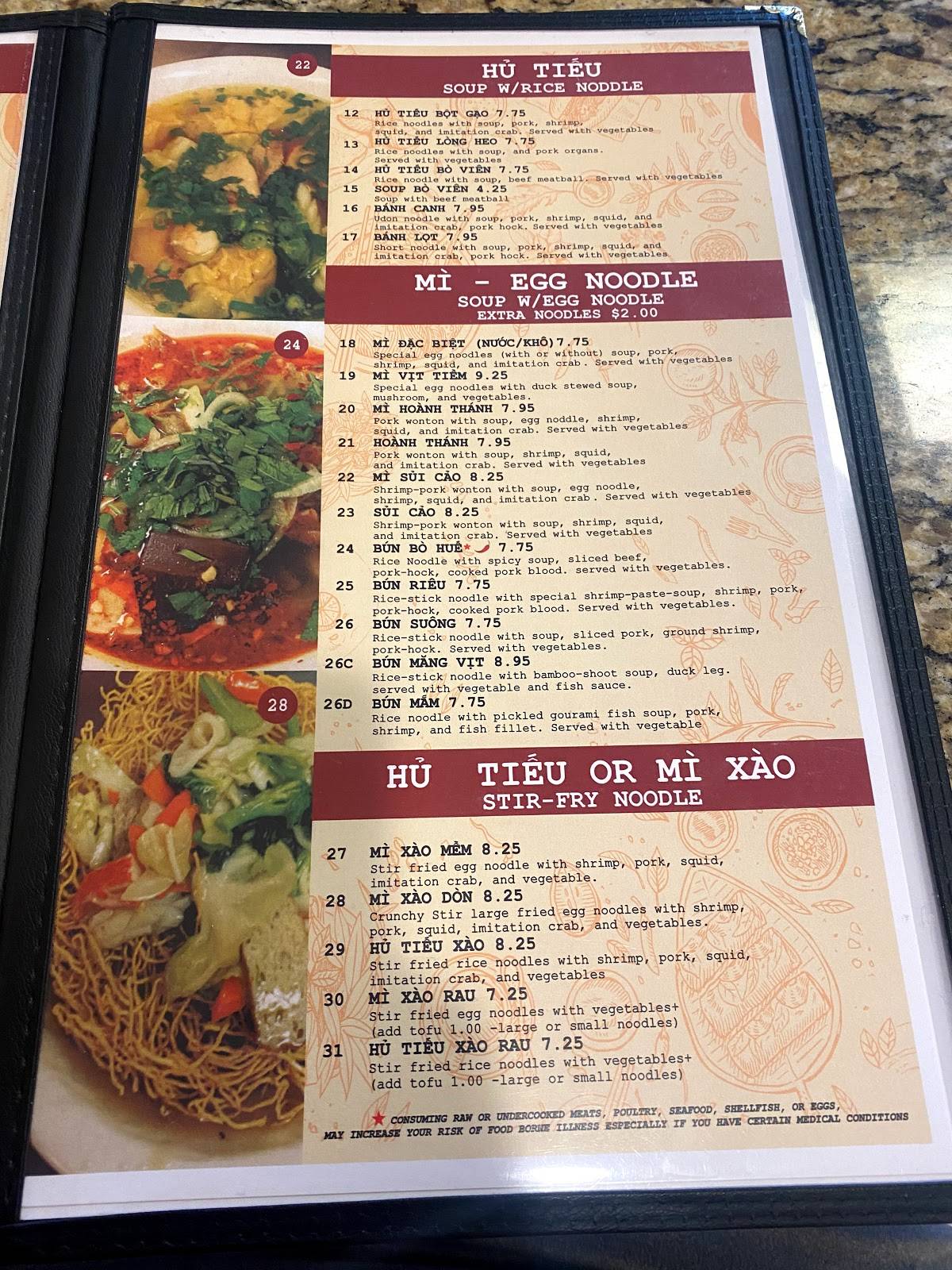 Menu at Da Vàng Restaurant, Phoenix