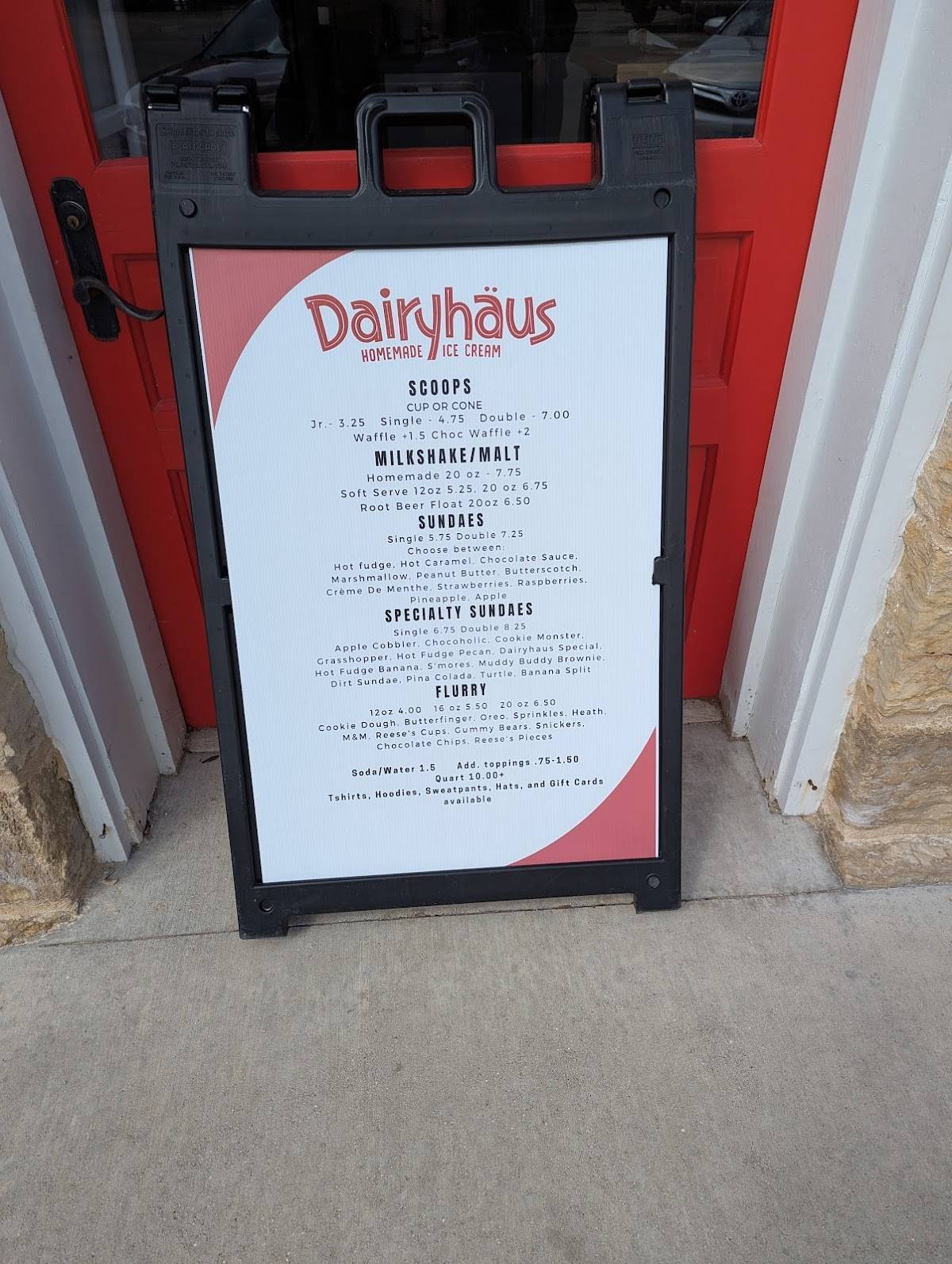 Menu at Dairyhaus restaurant, Rockton