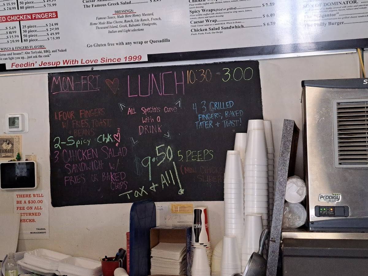Menu at Damon's Famous Fingers & Wing restaurant, Jesup