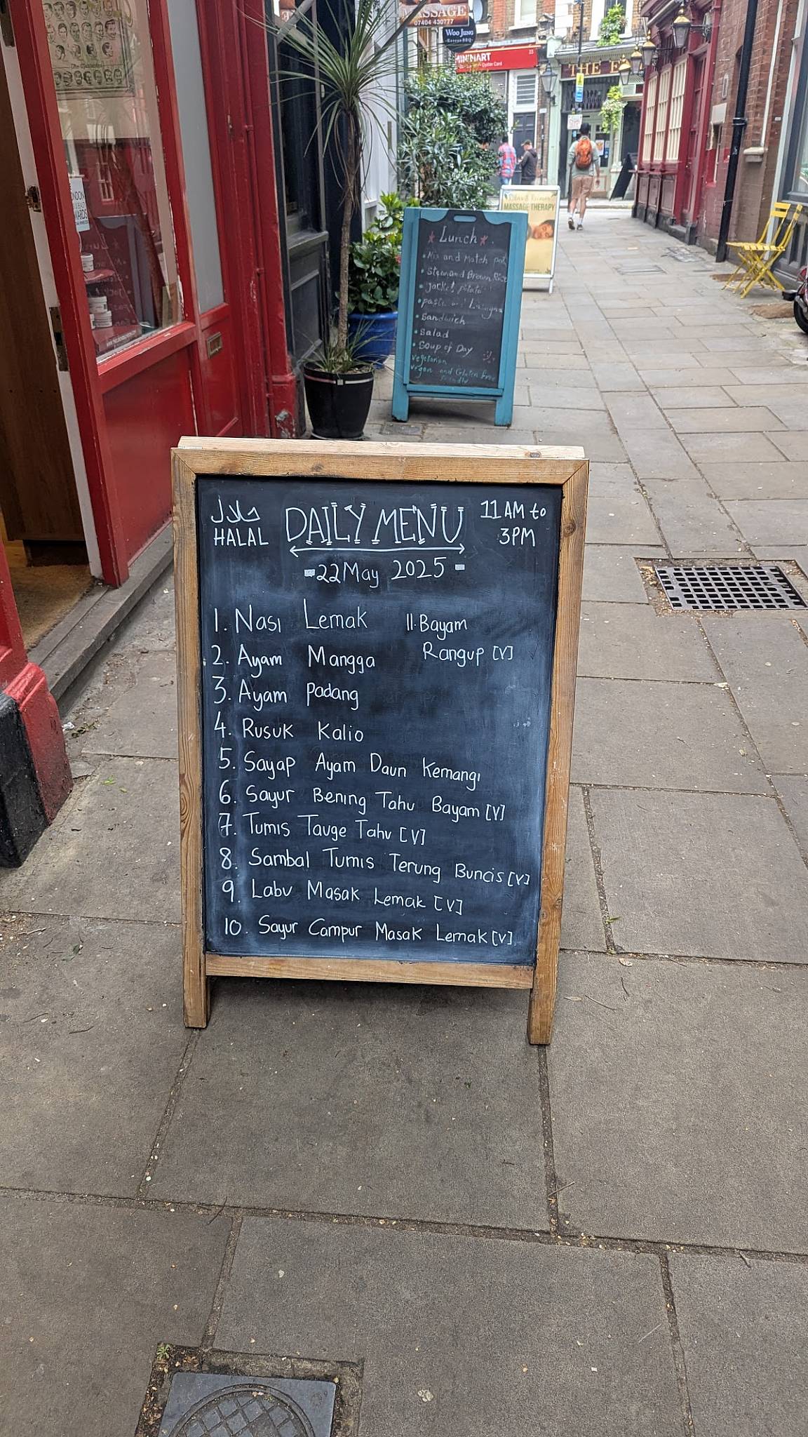 Menu at Dapur restaurant, London, 13 Lamb's Conduit Passage