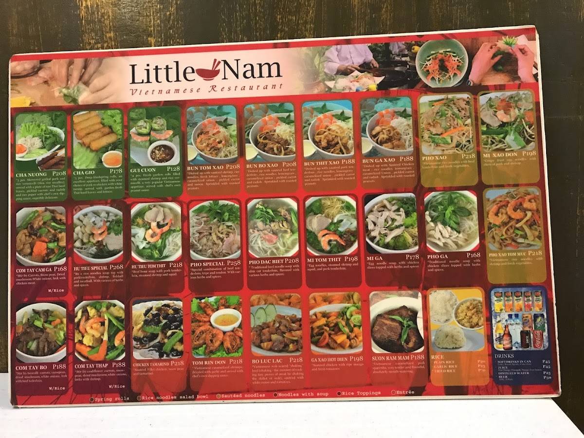 Menu at Little Nam restaurant, Davao City, Door 2