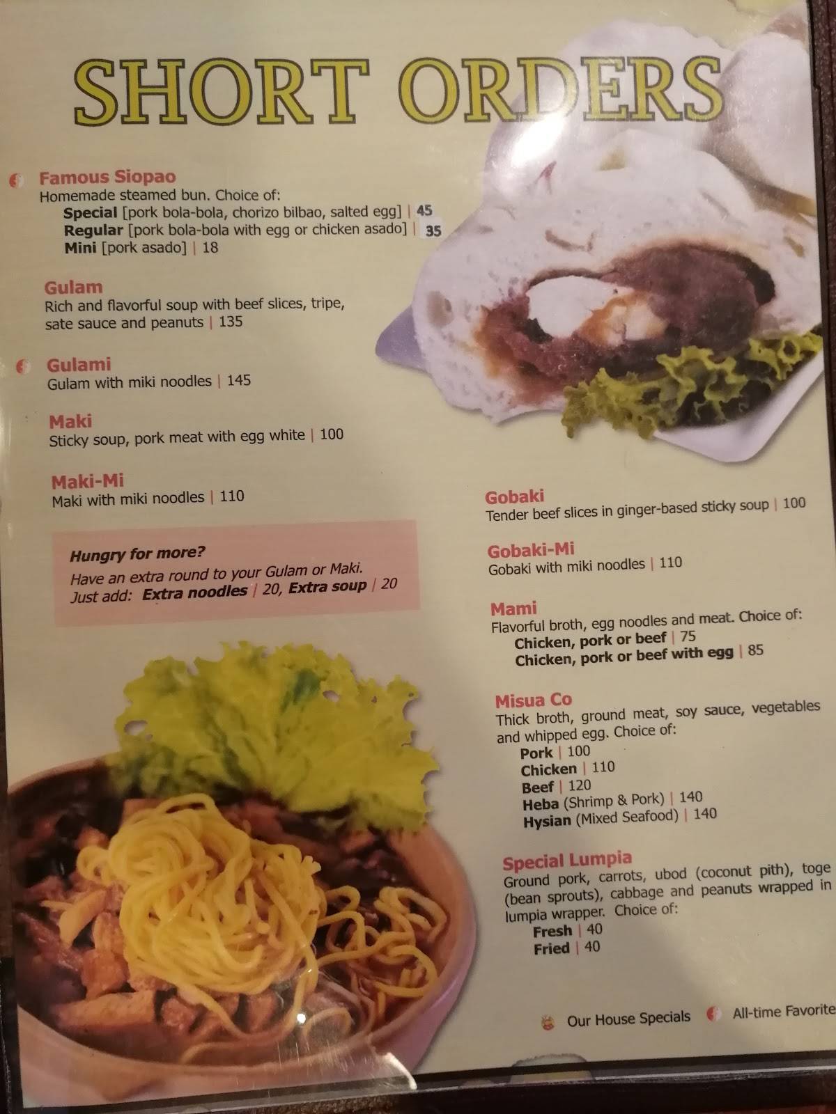 Menu at Davao Famous Restaurant, Davao City