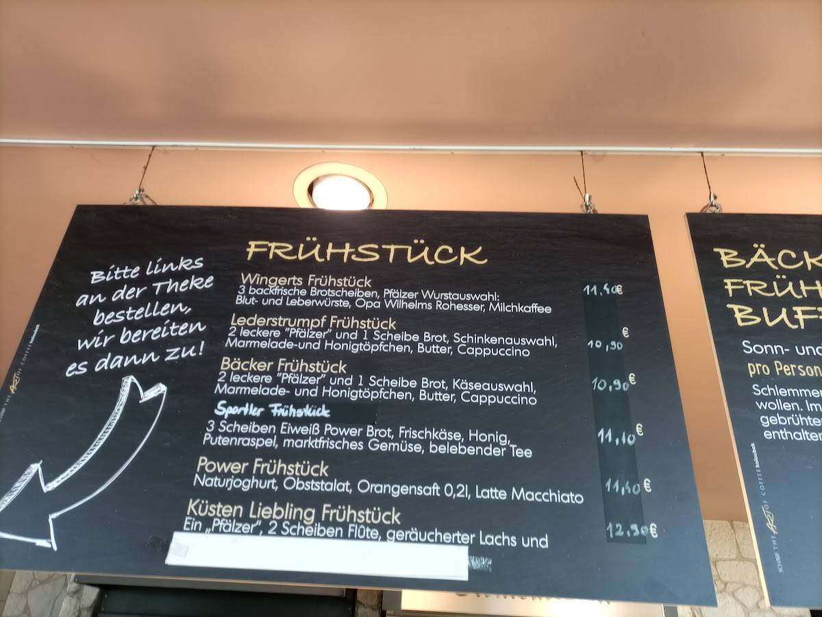 Speisekarte von De' Bäcker Becker - Die Gläserne Backstube cafe, Edenkoben