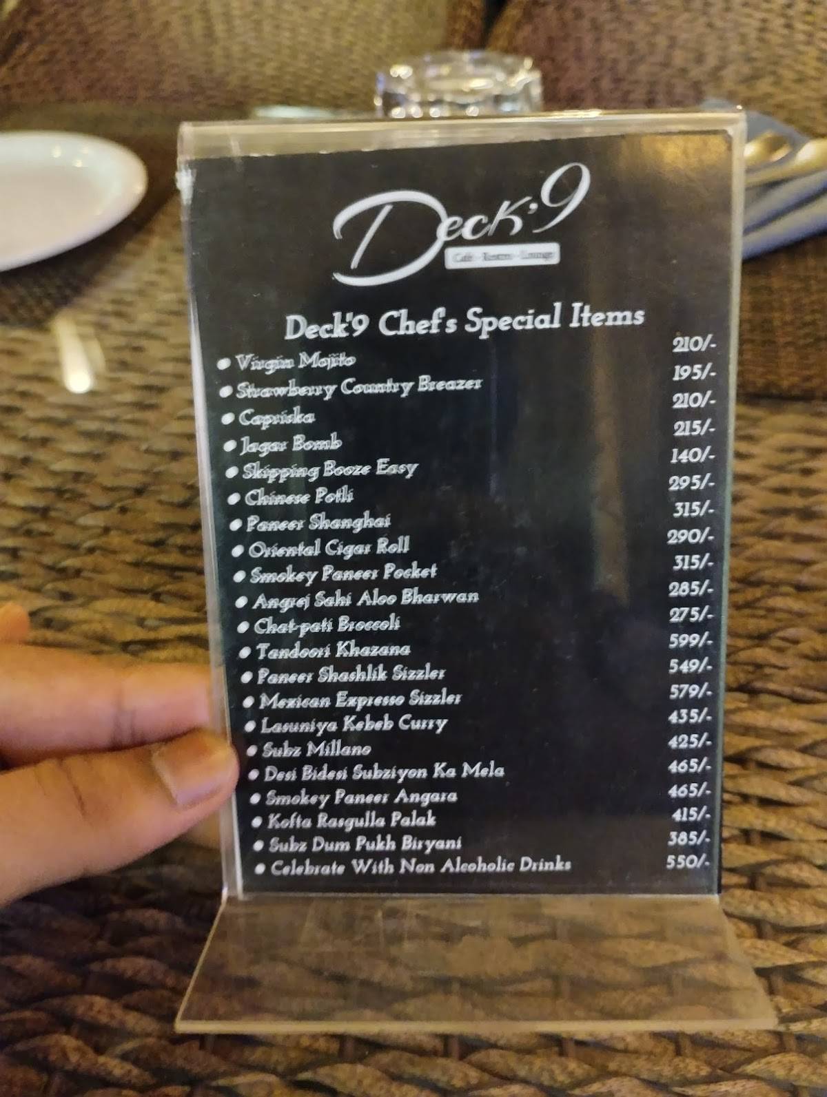 Menu at Deck 9 Restaurant, Surat, Icon Business Center 2nd floor