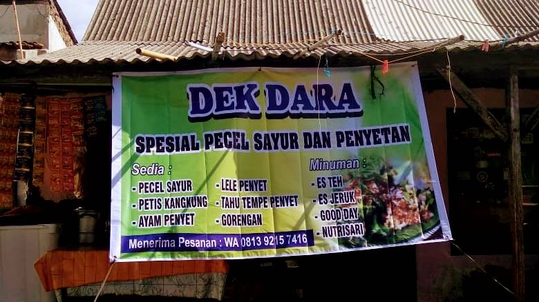 Carta del restaurante Dek Dara "Spesial Pecel Sayur dan Penyet", Semarang