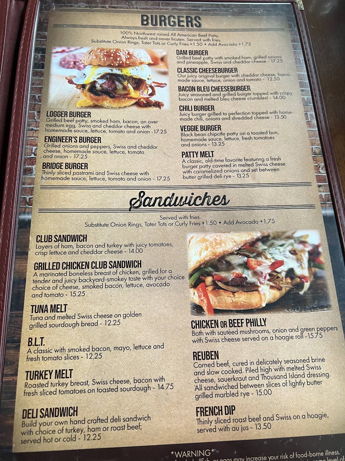 Menu at Del Rey Cafe and the Loft, Roseburg North