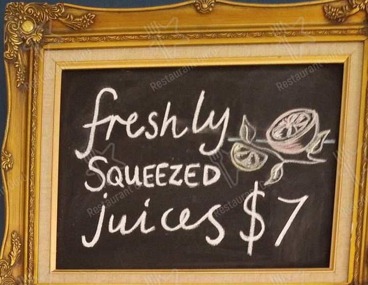 Menu at Delicious Cafe, Yarra Glen