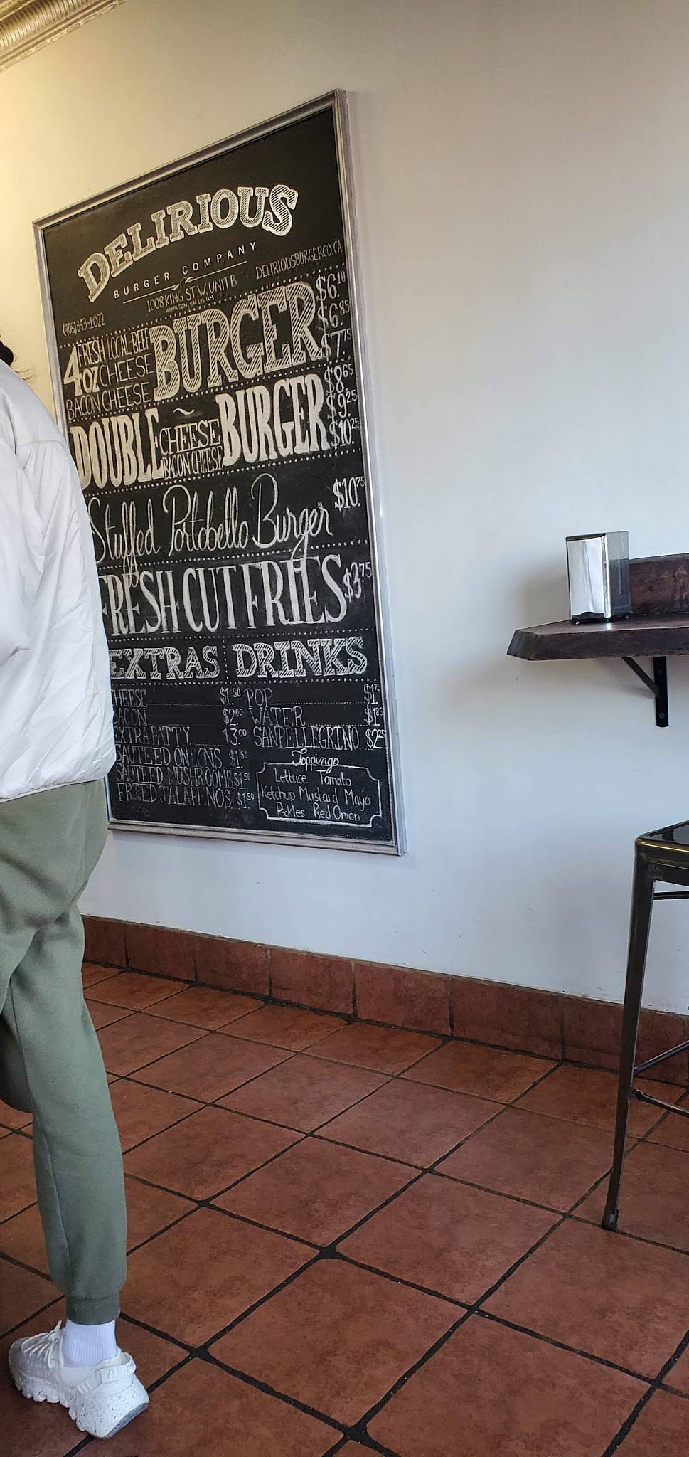 Menu at Delirious Burger Co. restaurant, Hamilton, King St W
