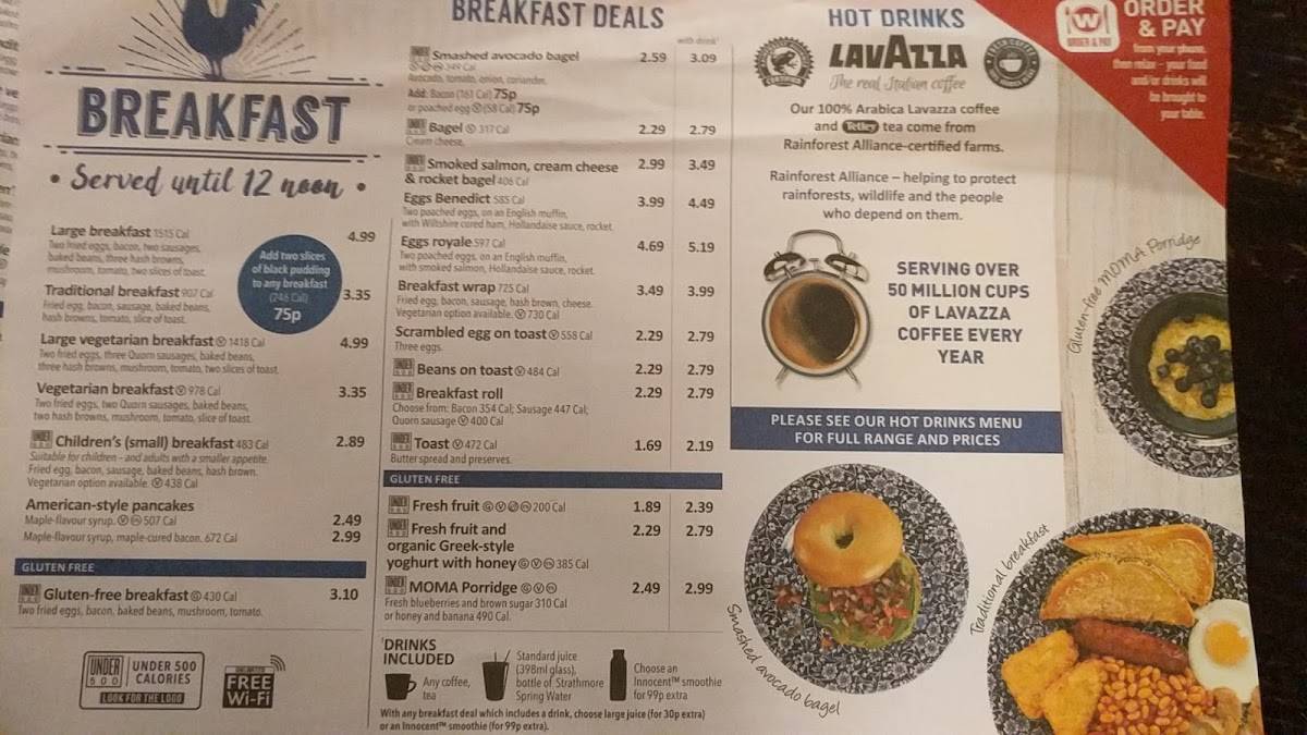 Menu at The Standing Order - JD Wetherspoon pub & bar, Derby