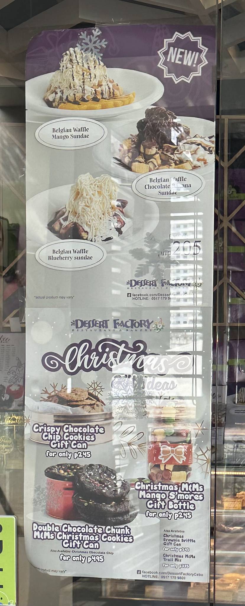 Menu at Dessert Factory desserts, Cebu City, 3rd level Terraces Ayala ...