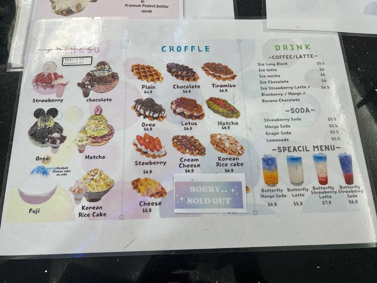 Carta del café Dessert Lab Sunnybank, Sunnybank