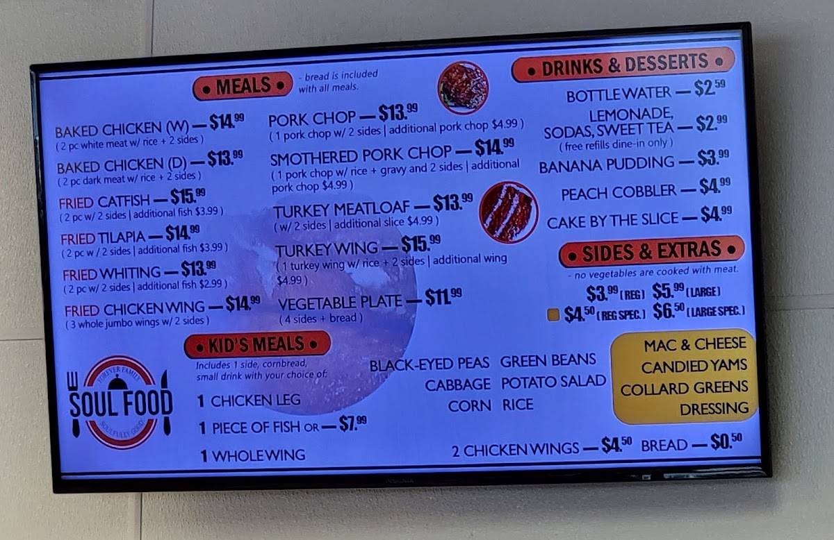 Menu at Forever Family Soul Food Restaurant, Lawrenceville