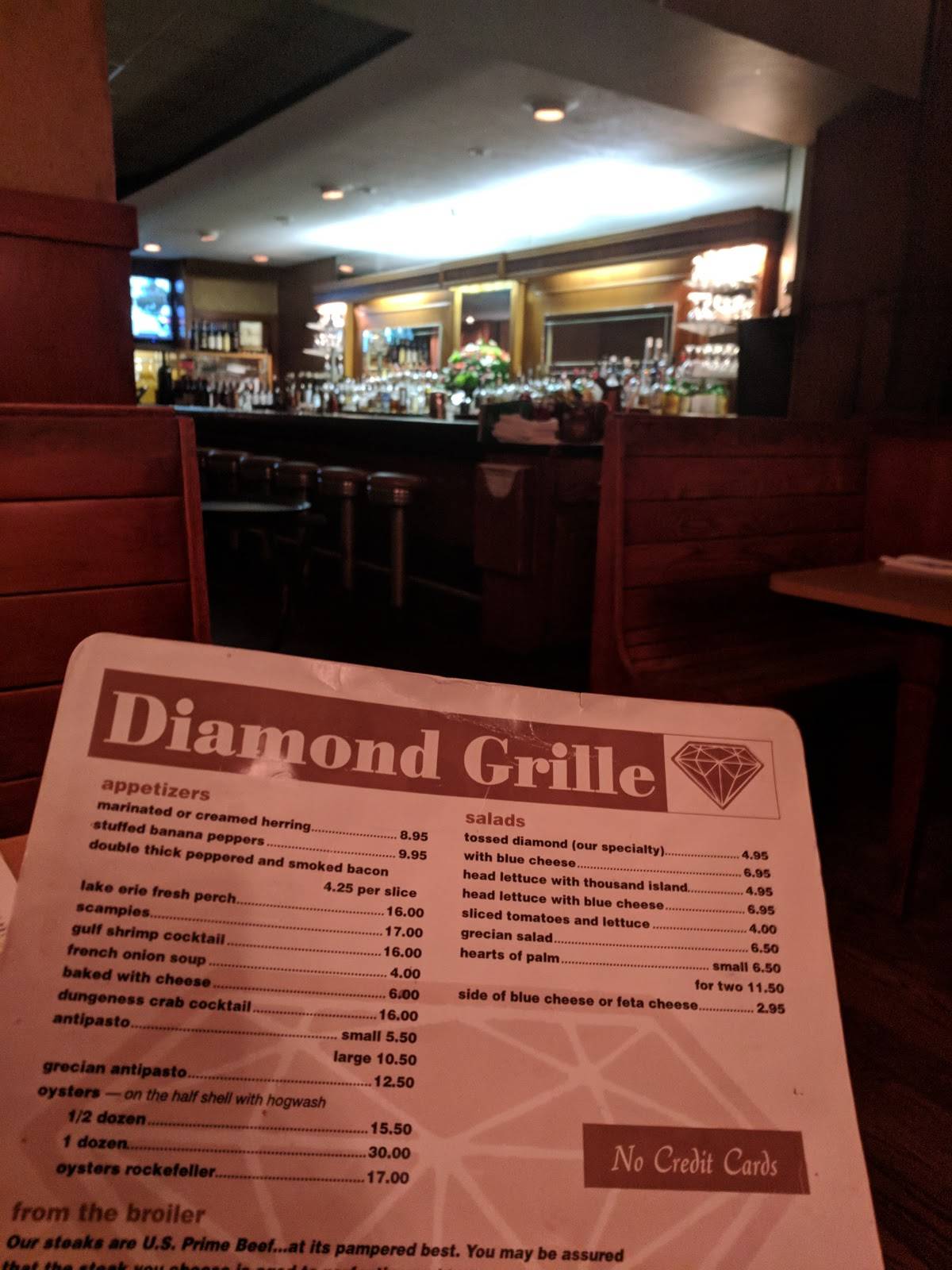 Menu at Diamond Grille steakhouse, Akron, 77 W Market St