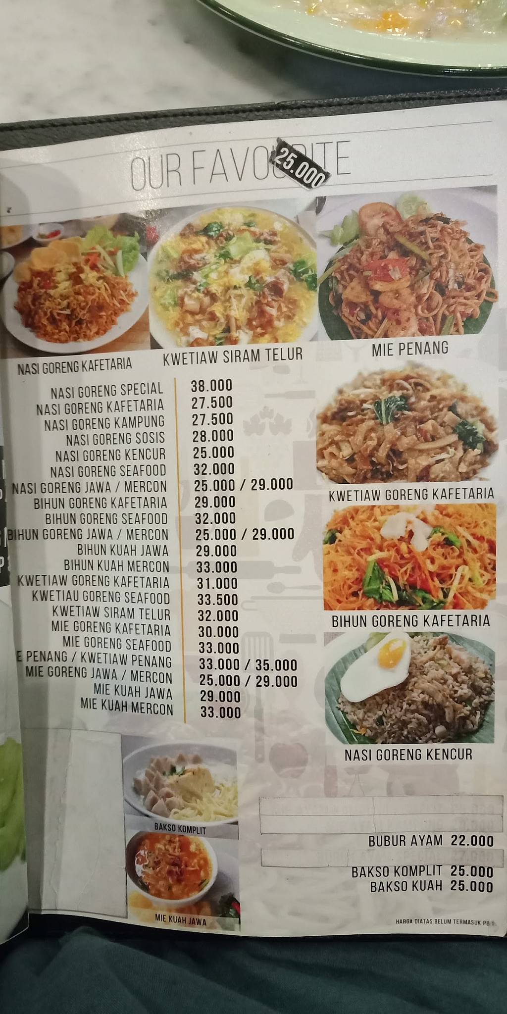 Menu at Dimsum Sembilan Ayam restaurant, Bandung, Jl. Pasir Kaliki No.170