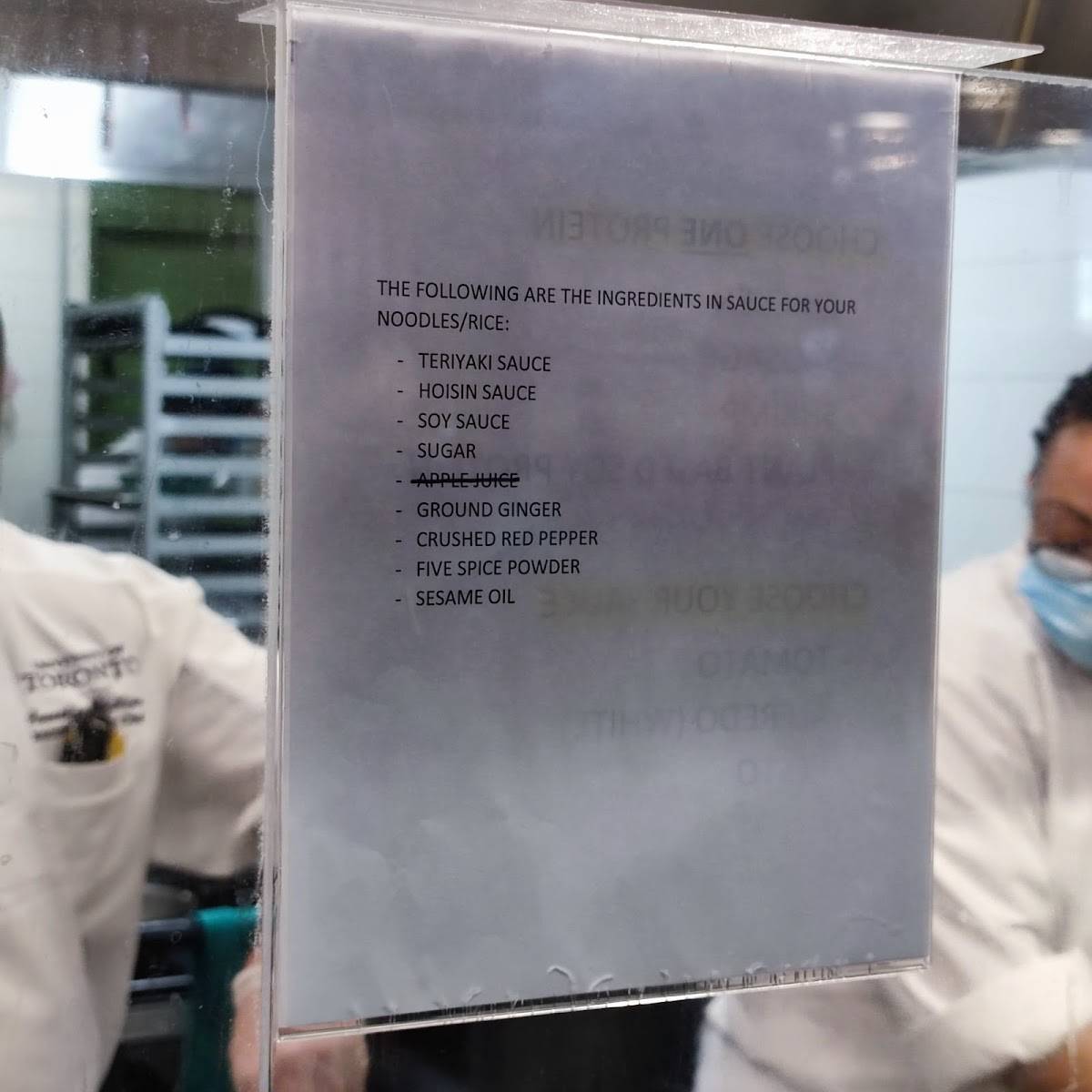 Menu at Dining Hall New College cafeteria, Toronto