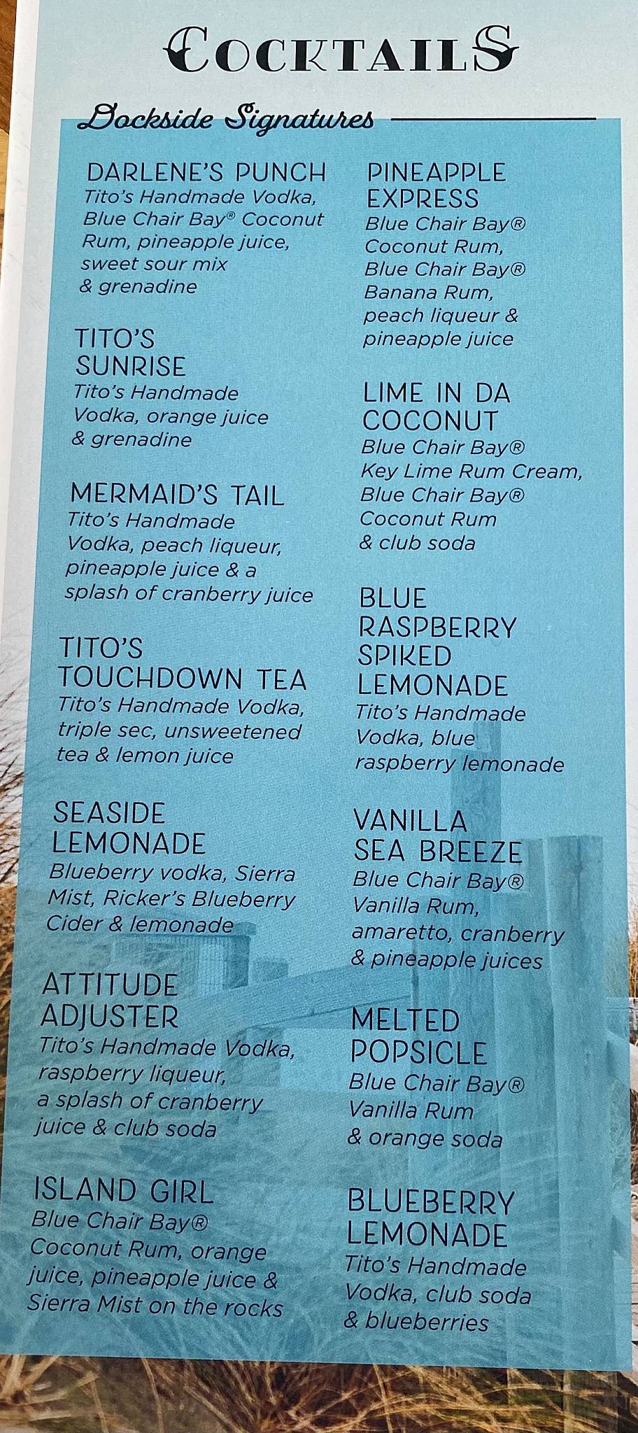 Menu at Dockside Family Restaurant, Belfast