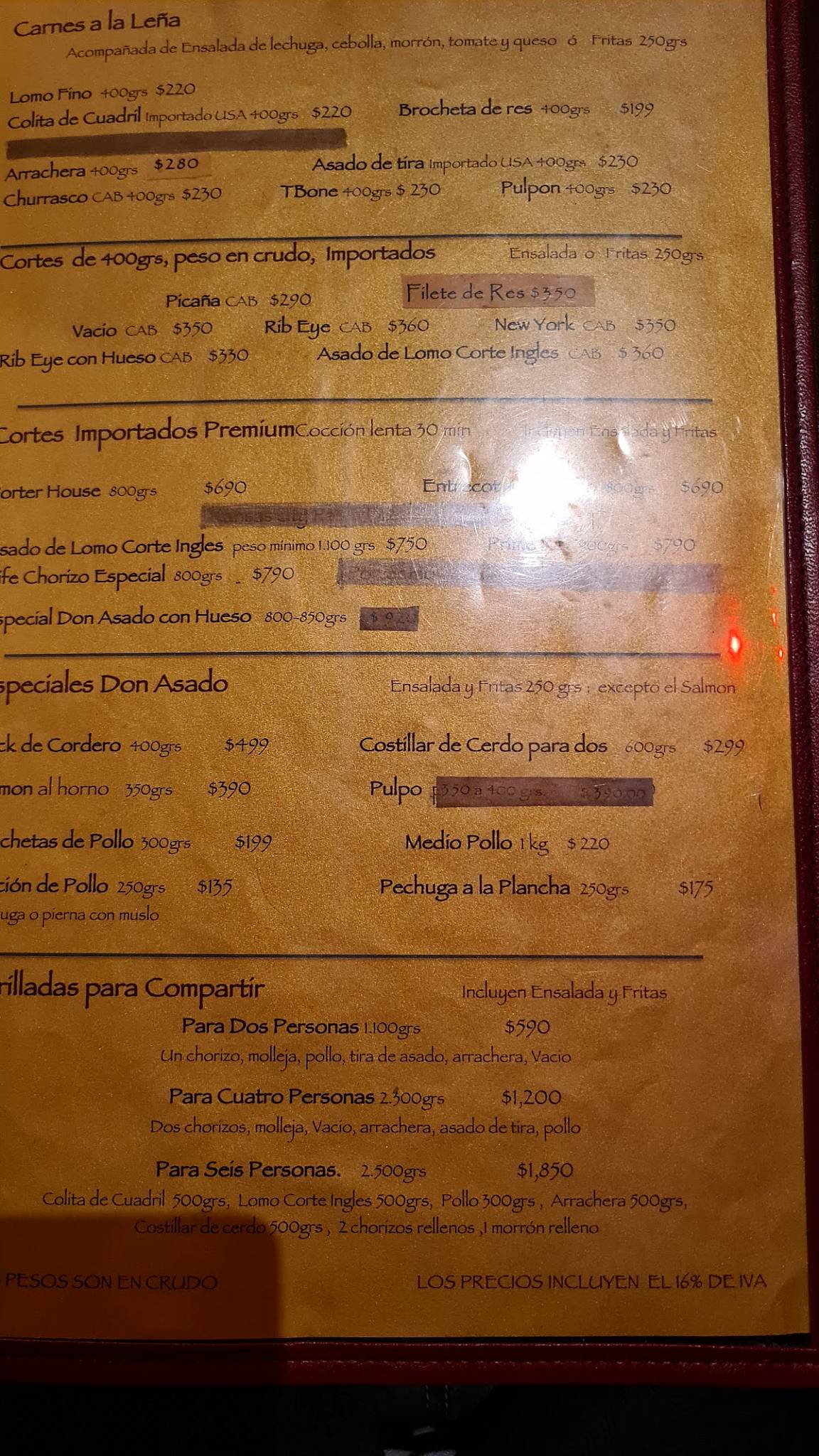 Carta del restaurante Don Asado Rio Lerma, Ciudad del México, C. Río ...