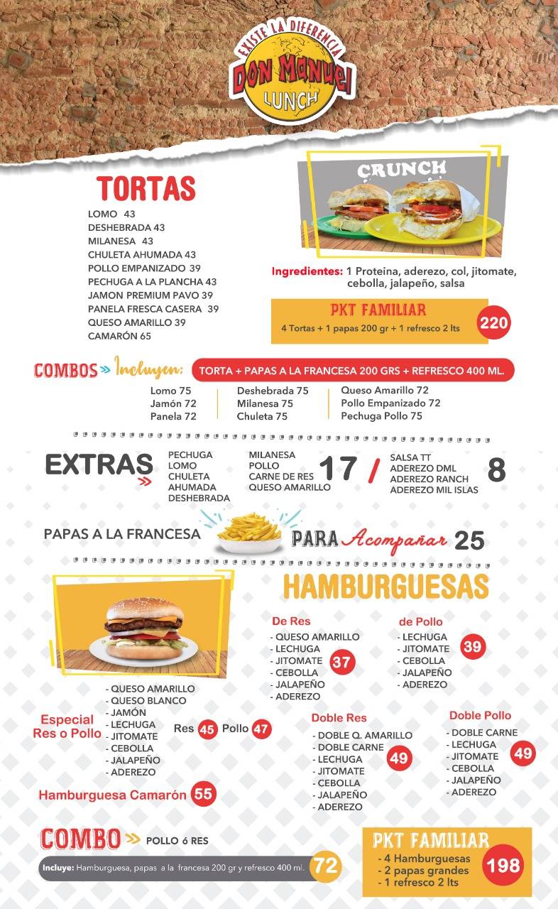 Carta del restaurante Don Manuel Lunch, Ciudad Guzmán, Calz Madero y ...