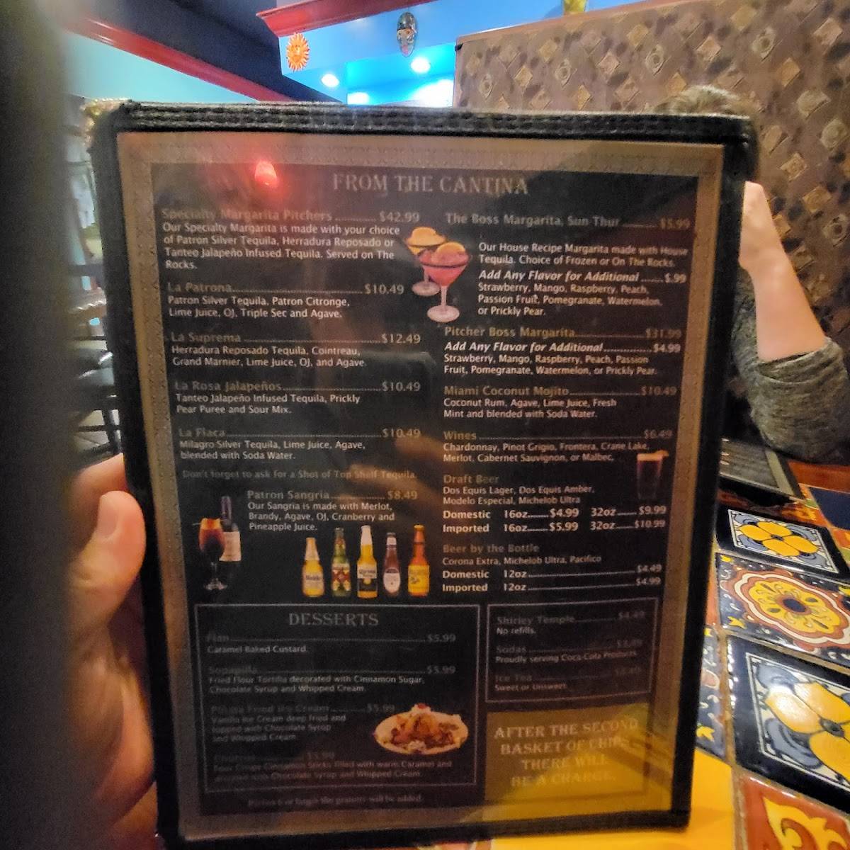 Menu at Don Patron Grill and Cantina restaurant, Yulee