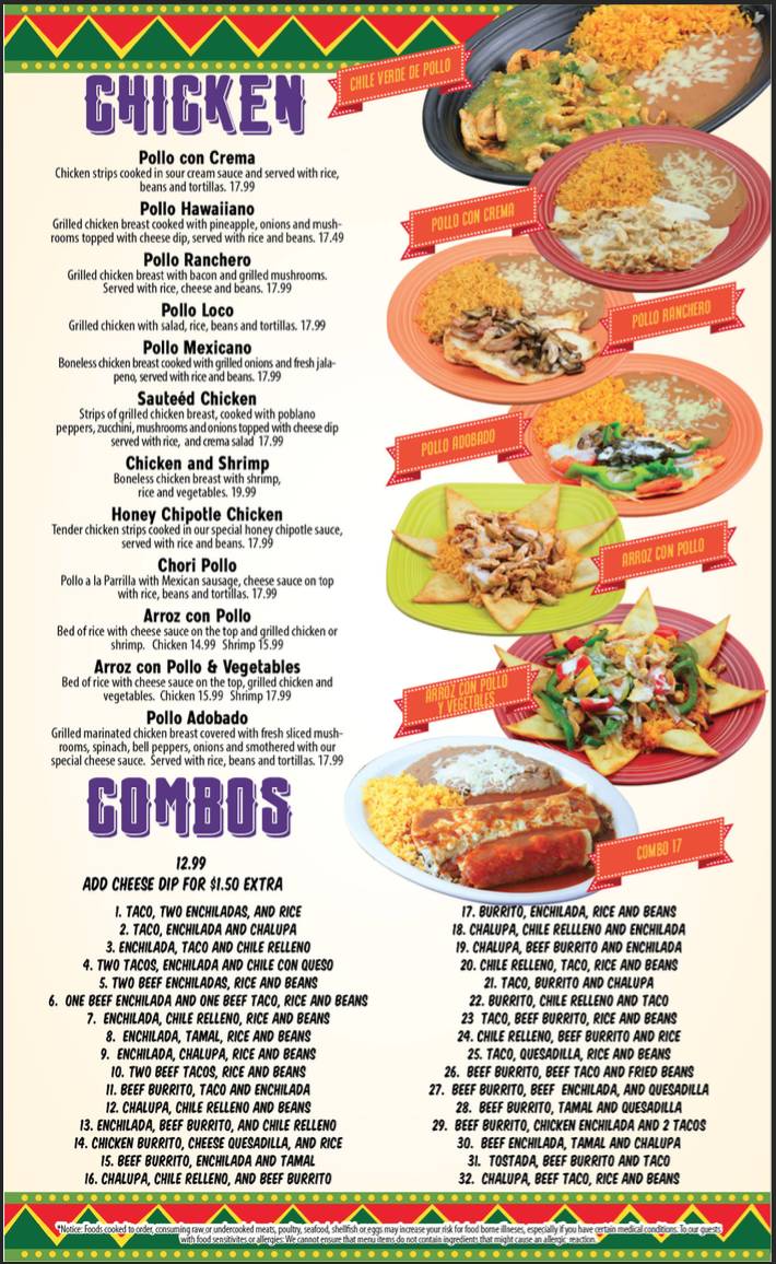 Menu at Don Patron Mexican Bar & Grill, Xenia