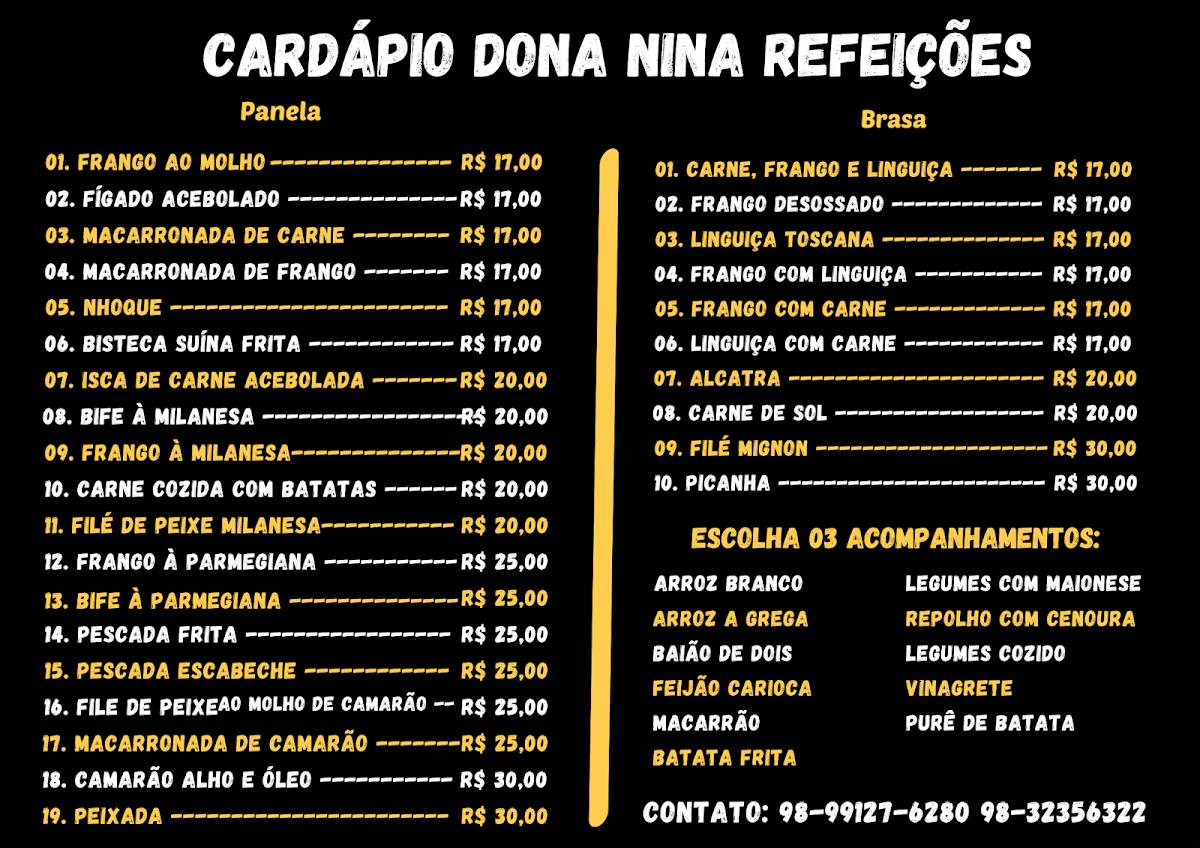Menu em Dona Nina restaurante, São Luís, R. Dois