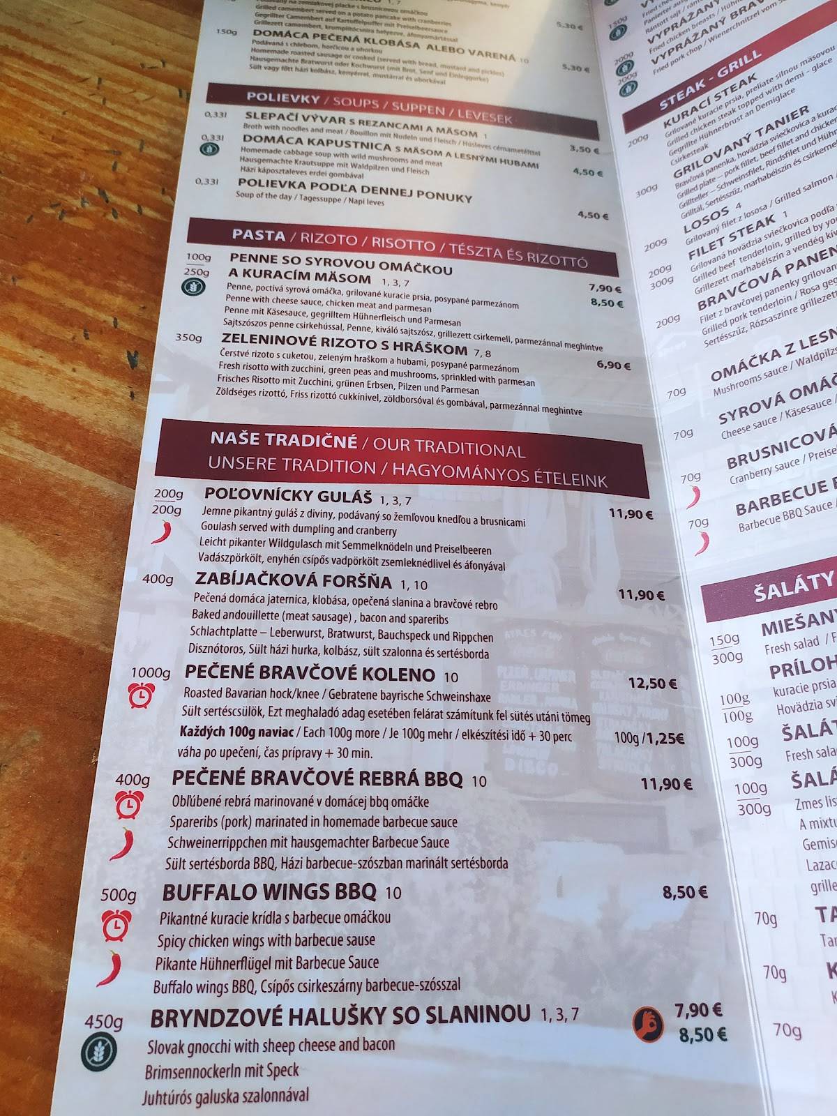 Speisekarte von Stodola Donovaly restaurant, Donovaly