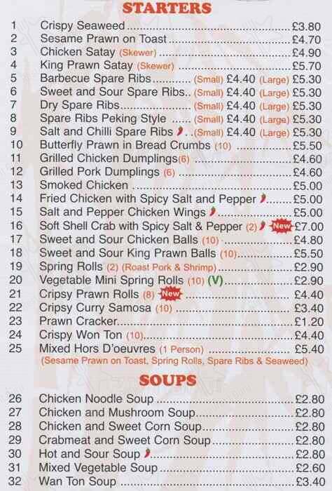 Menu at Double Happy restaurant, London