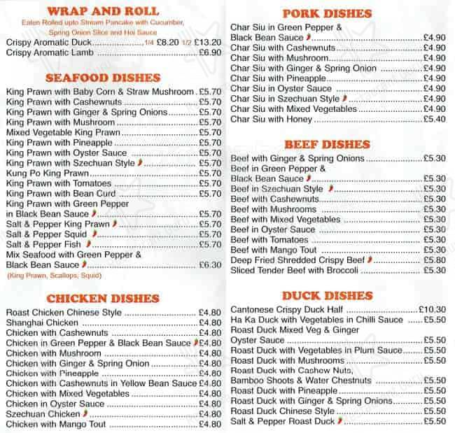 Menu at Double Happy restaurant, London