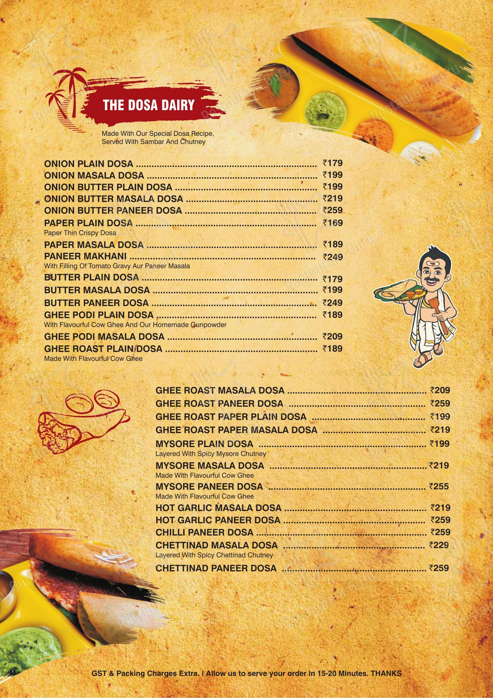 Menu at Ds Dosa Factory Vaishali, Ghaziabad