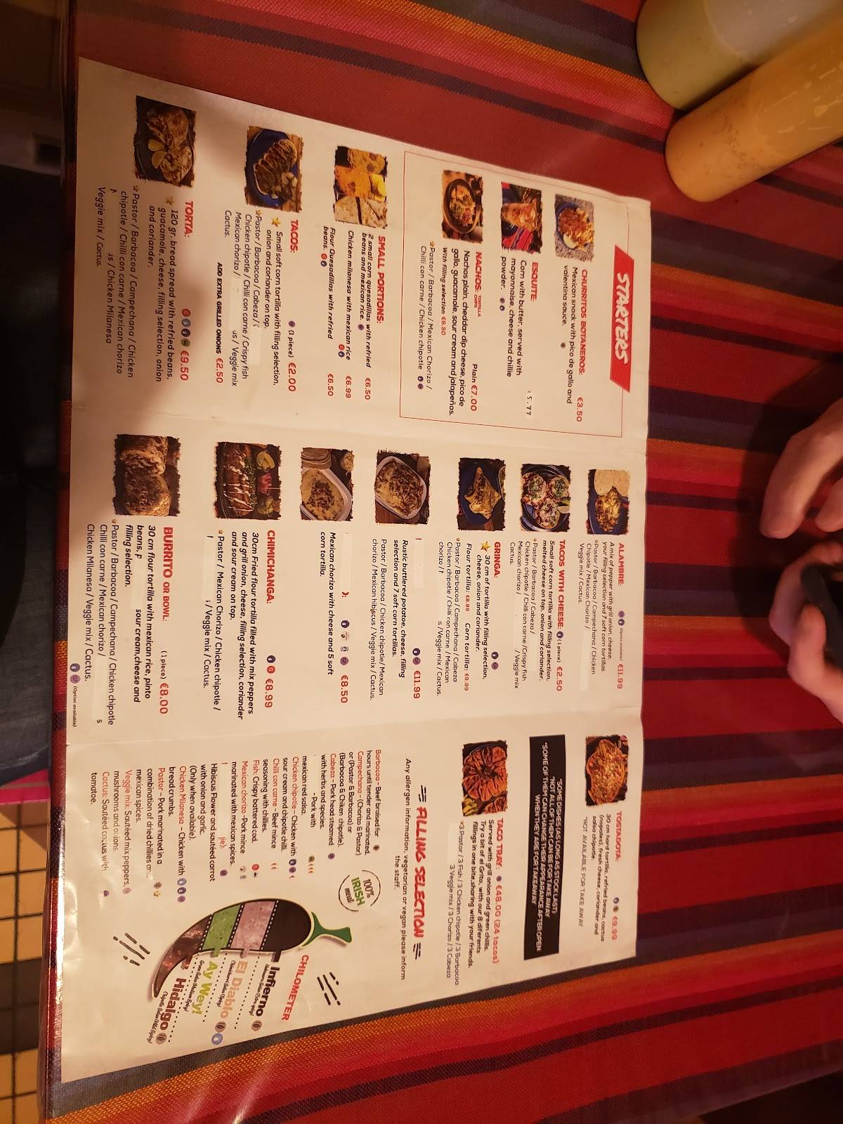 Menu at El Grito Mexican Taqueria Mountjoy Square restaurant, Dublin ...