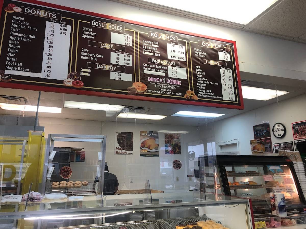 Menu at Duncan Donuts restaurant, Duncan