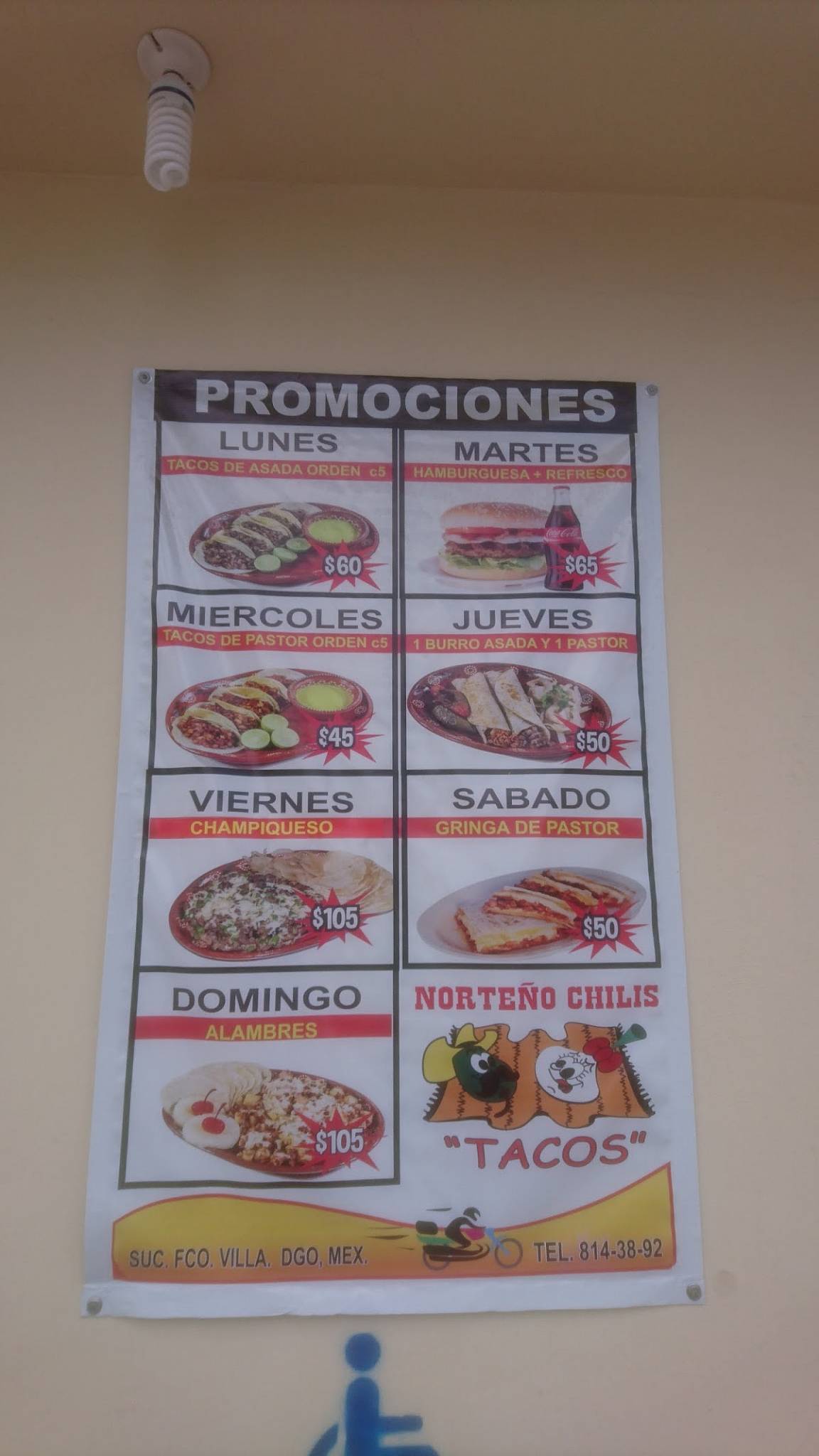 Carta del restaurante Norteño Chili's Fco Villa Rinconada Sol, Durango ...