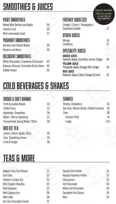 Menu at Circus Circus Gateway restaurant, Durban North, Shop G020